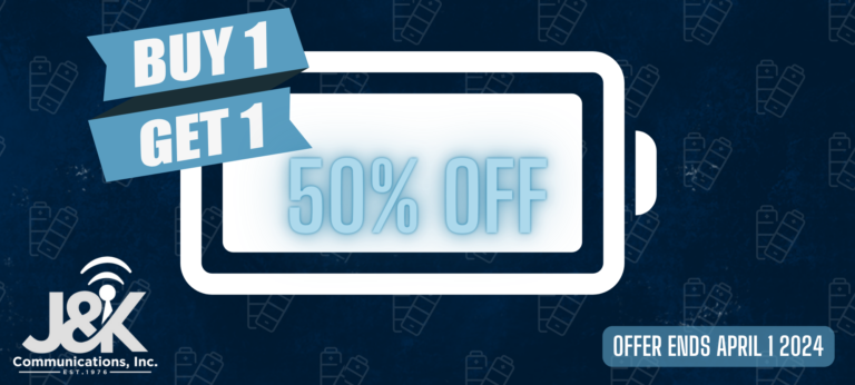 Buy One Get One 50% Off Battery Sale - J&K Communications